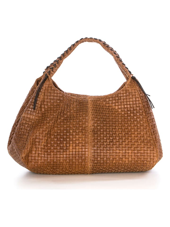 Lucca Baldi Skórzany shopper bag w kolorze karmelowym - 41 x 34 x 30 cm ...