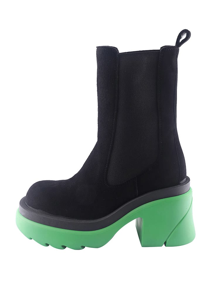 D.Moro Leder-Chelsea-Boots in Schwarz/ Grün günstig kaufen | limango