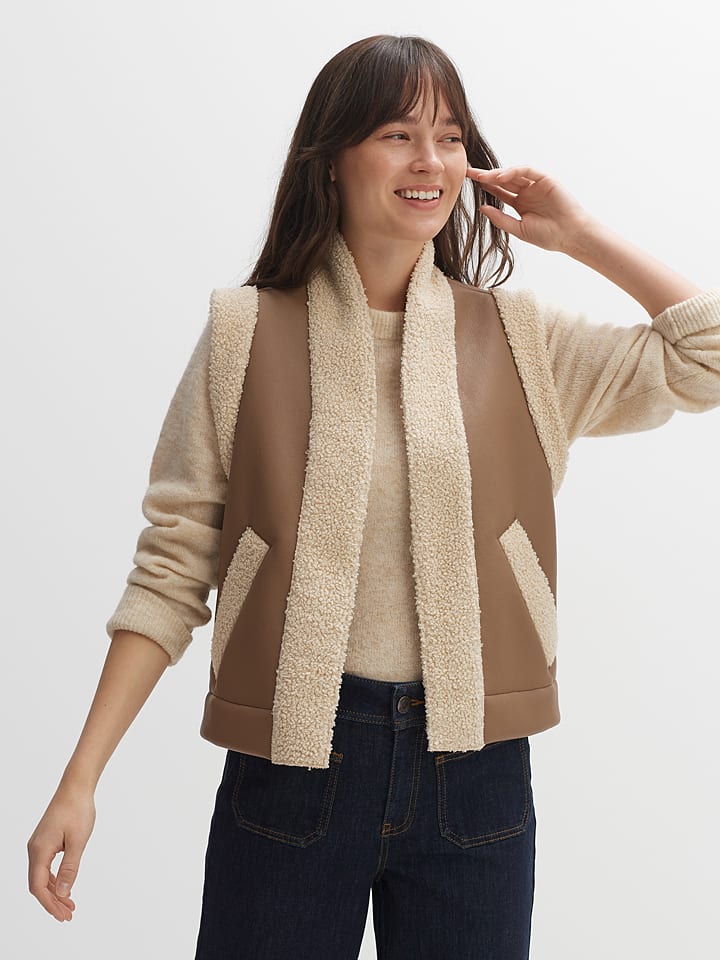 OPUS Kamizelka "Wareni" w kolorze jasnobrązowym - najlepsze wyprzedaże w limango