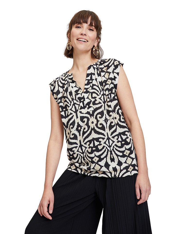 CARTOON Bluzka w kolorze czarno-beżowym - najlepsze wyprzedaże w limango