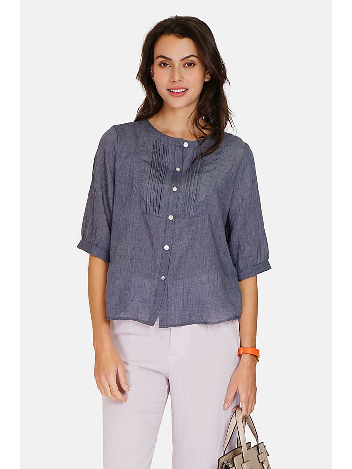 Le Jardin du Lin Leinen-Bluse in Dunkelblau günstig kaufen | limango