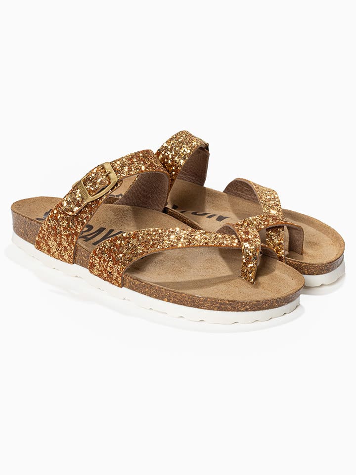 BAYTON Japonki "Diane" w kolorze złotym - najlepsze wyprzedaże w limango