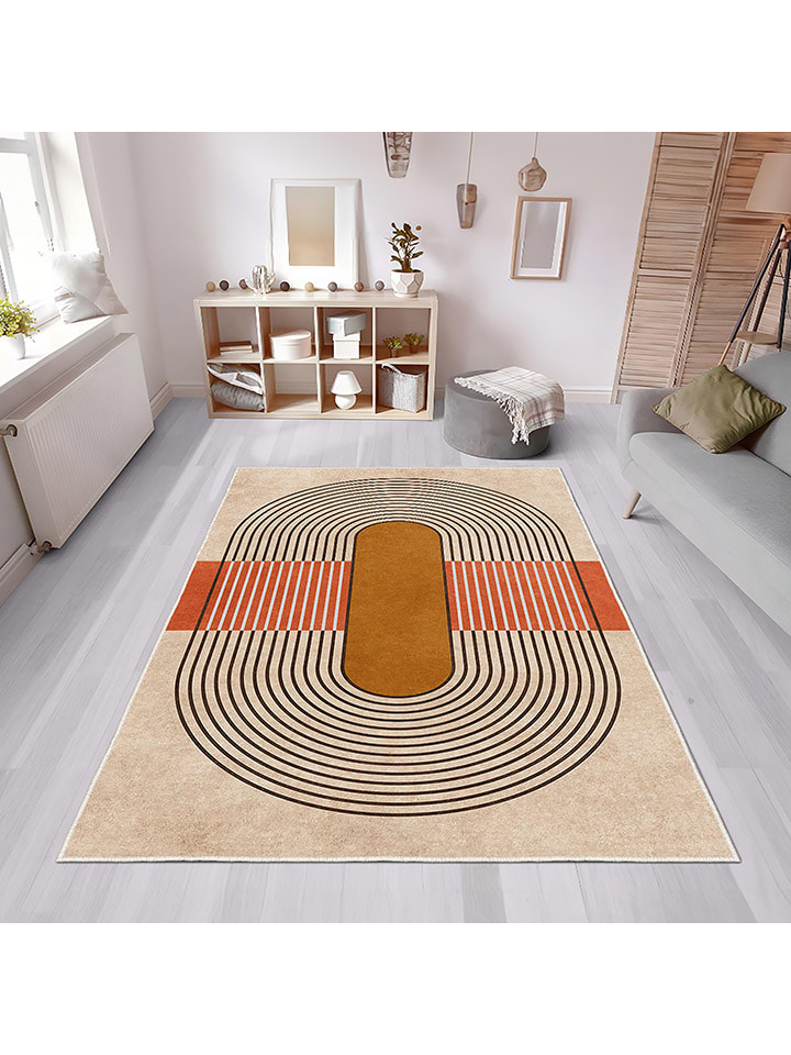 CARPET DIEM Kurzflor-Teppich in Beige/ Rot/ Hellbraun günstig kaufen ...