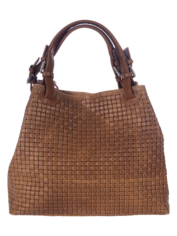 Lucca Baldi Leder-Schultertasche "Fosdinovo" in Cognac - (B)37 x (H)45 ...