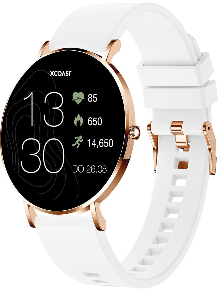 XCOAST Smartwatch "Siona 2 ultra flach" in Weiß/ Roségold günstig ...