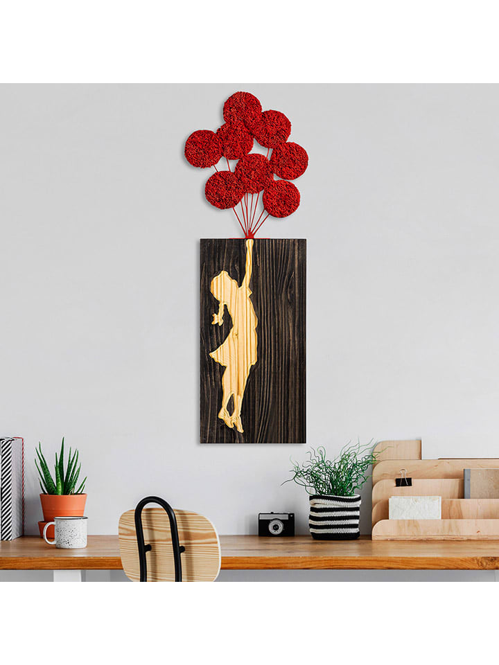 ABERTO DESIGN Wanddekoration "Bansky" in Braun/ Rot günstig kaufen ...