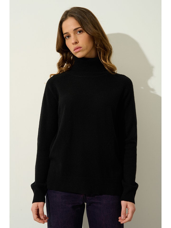 AUTHENTIC CASHMERE Kasjmieren coltrui "Madeline" zwart goedkoop kopen ...