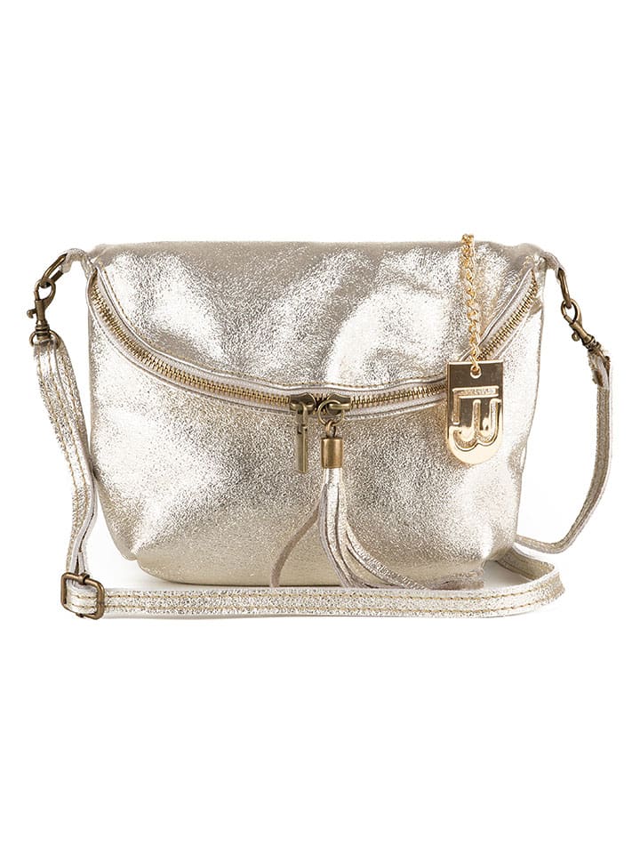 Lucca Baldi Leder-Umhängetasche "Cetona" in Gold - (B)24 x (H)18 x (T)4 ...