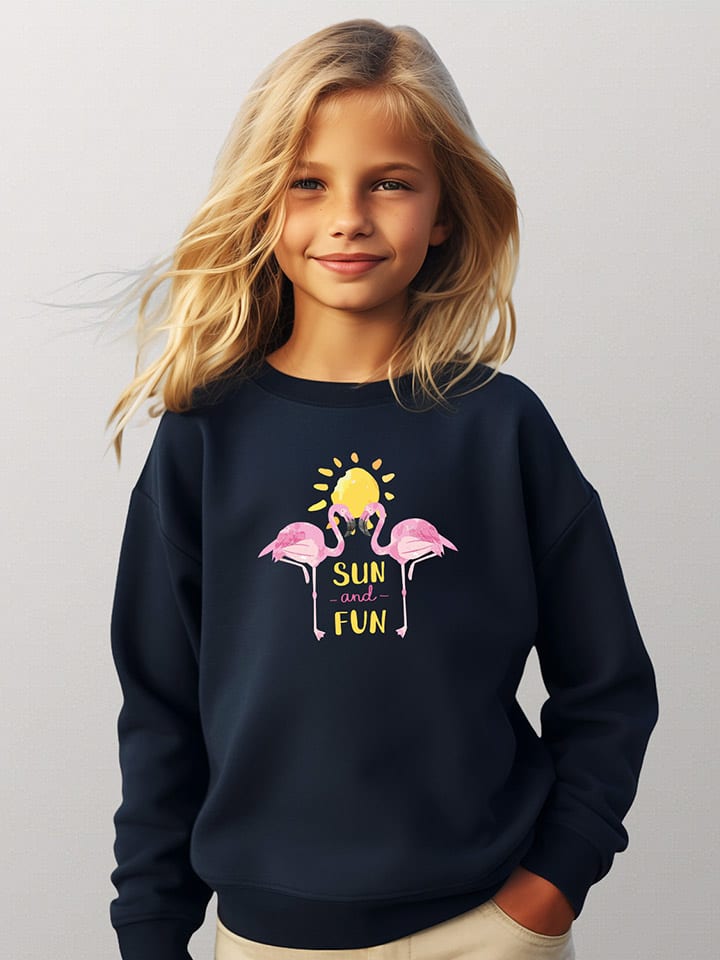 WOOOP Sweatshirt 'Flamingo sun and fun" in Dunkelblau günstig kaufen ...