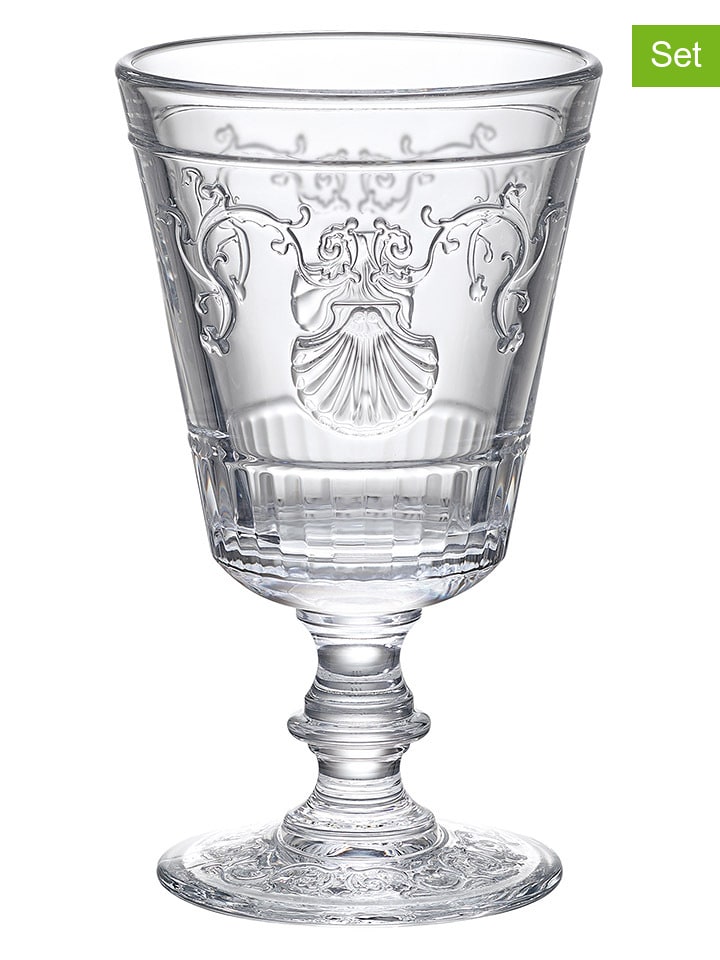 La Rochère France 6-delige set: waterglazen "Versailles" transparant ...