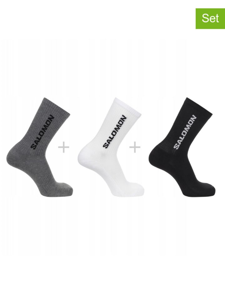 SALOMON 3-delige set: functionele sokken "Everyday Crew" zwart goedkoop ...