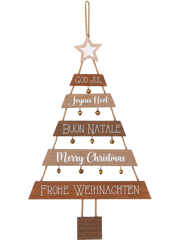GILDE Dekohänger "Merry Christmas" in Braun - (B)28 x (H)53 x (T)0,60 ...