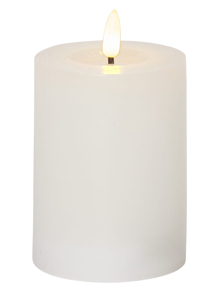 STAR Trading LED-Wachskerze "Flamme Flow" in Weiß - (H)12,5 x Ø 7,5 cm ...