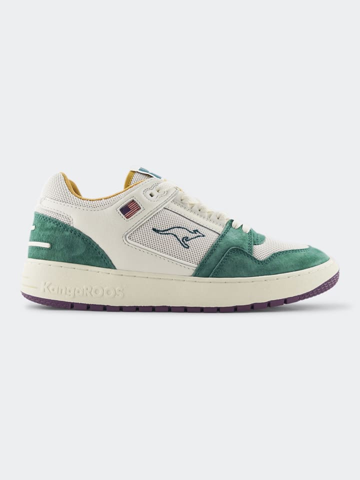 Kangaroos Leder-Sneakers "Hot Shot Lo" in Beige/ Grün günstig kaufen ...